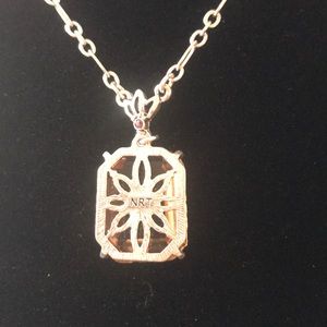 NRT | Jewelry | Amber Lucite Over Silver Flower Necklace Earrings ...